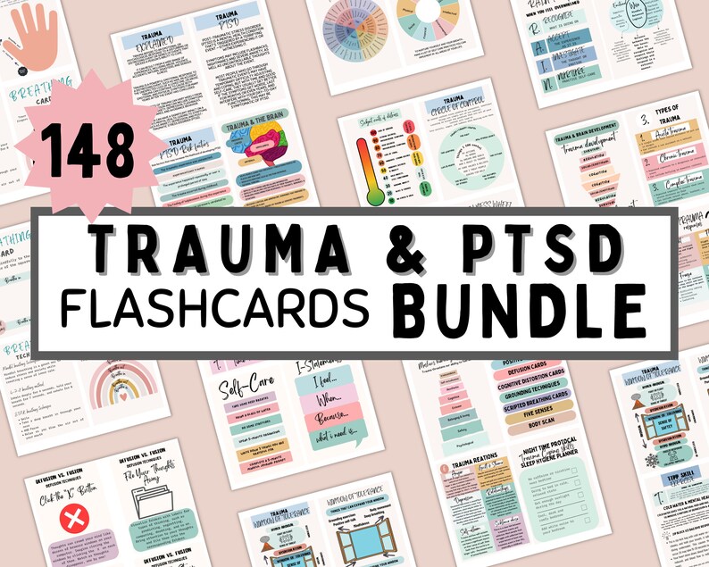 Trauma Therapy Worksheets Bundle, EMDR, PTSD, Safety Plan (800 Items ...