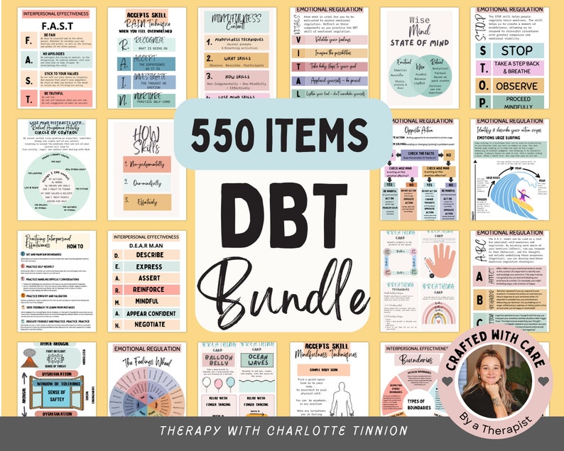 Therapy Bundle, Psychology Worksheets, Internal Family Systems, DBT ...
