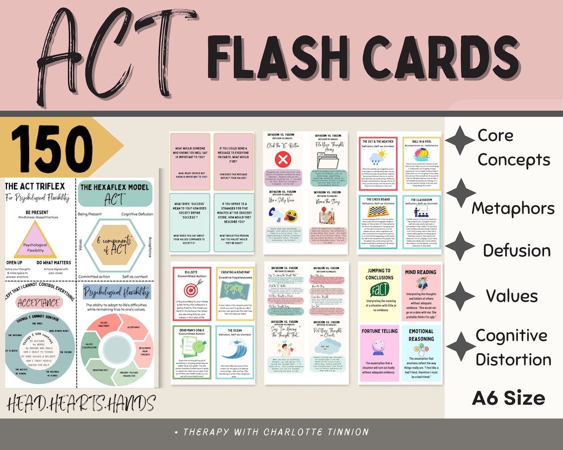 ACT Flashcards, Acceptance and Commitment Therapy Flashcards, Cognitive ...