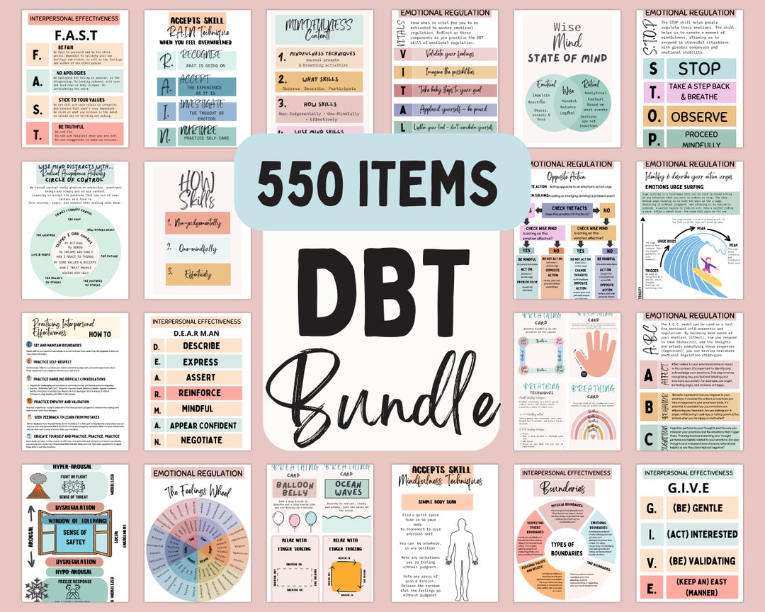 DBT Bundle DBT Worksheets DBT Cheat Sheet Dbt Skills Dbt - Etsy UK