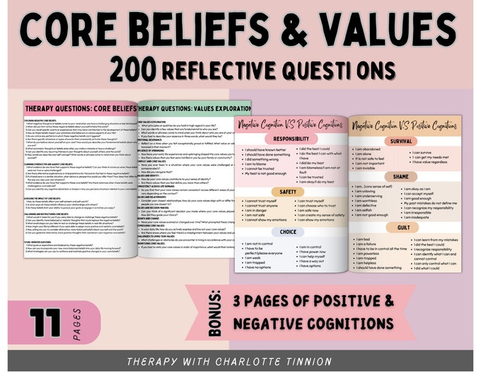 Core Beliefs and Values Exploration, CBT, Core Beliefs Work, Cognitive ...