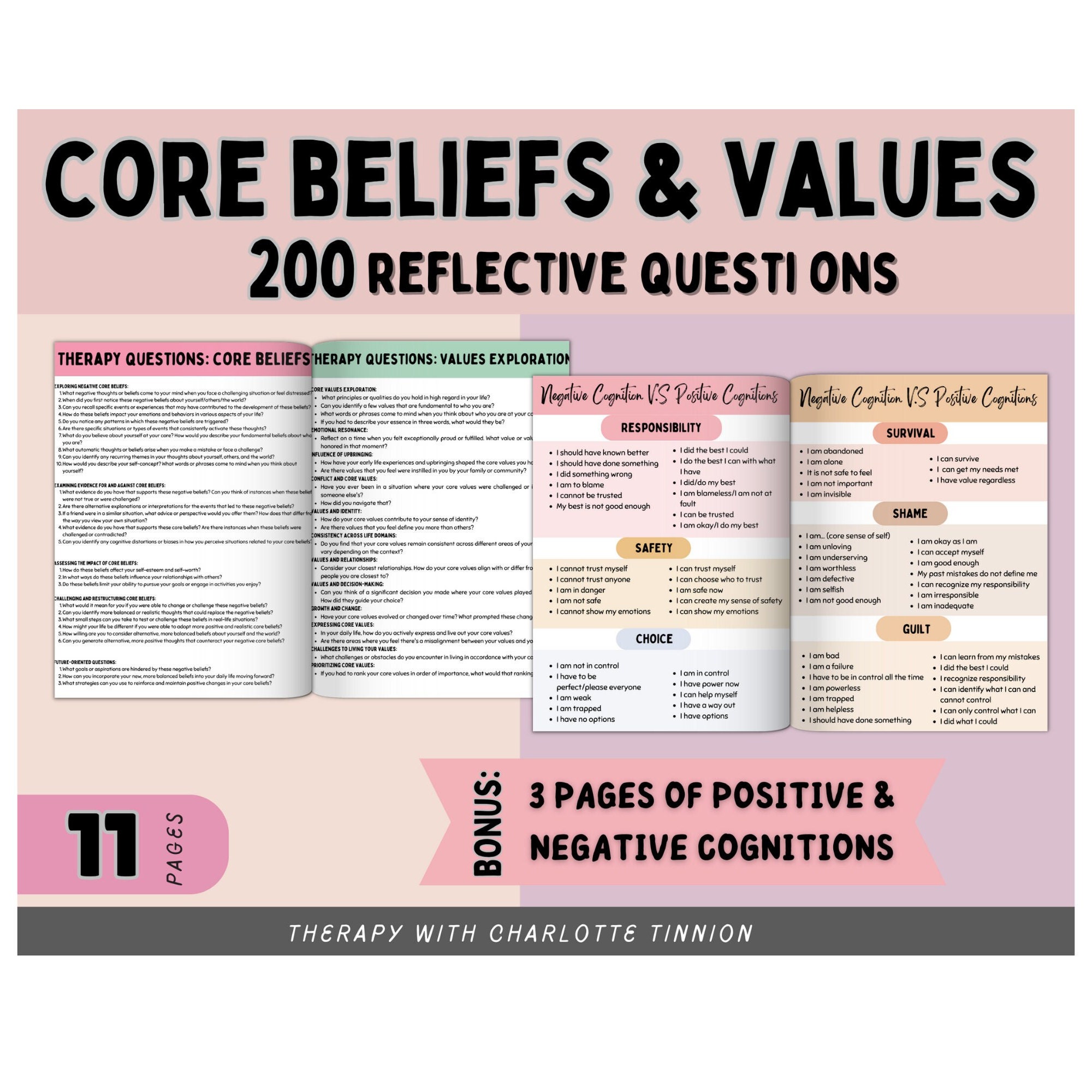 Core Beliefs and Values Exploration, CBT, Core Beliefs Work, Cognitive ...