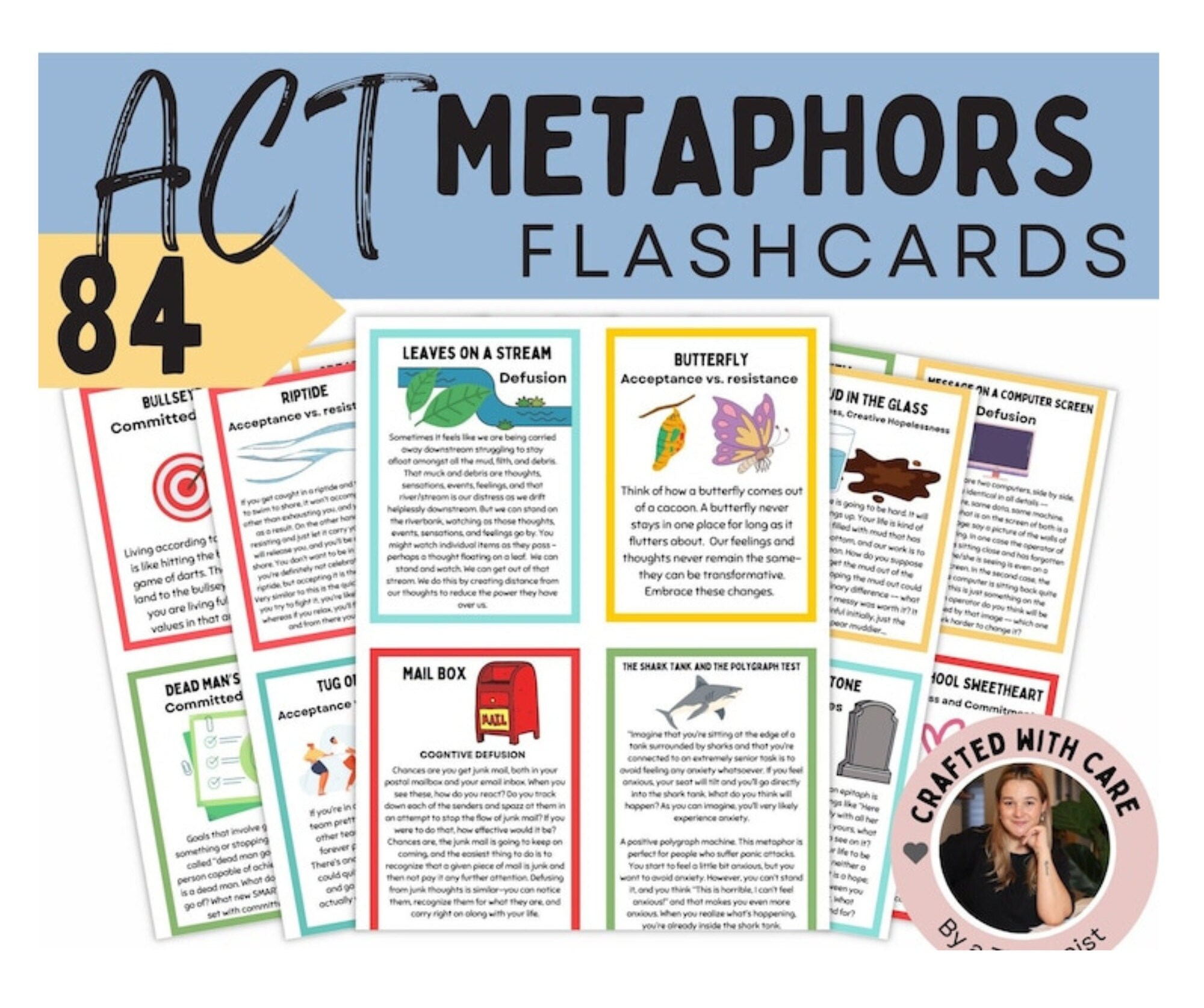 ACT Metaphor Flashcards, ACT Therapy, Psychological Flexibility, Act ...