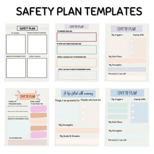 Crisis Safety Plan Sheets, Support Plan ,CPTSD Worksheets, Suicide ...