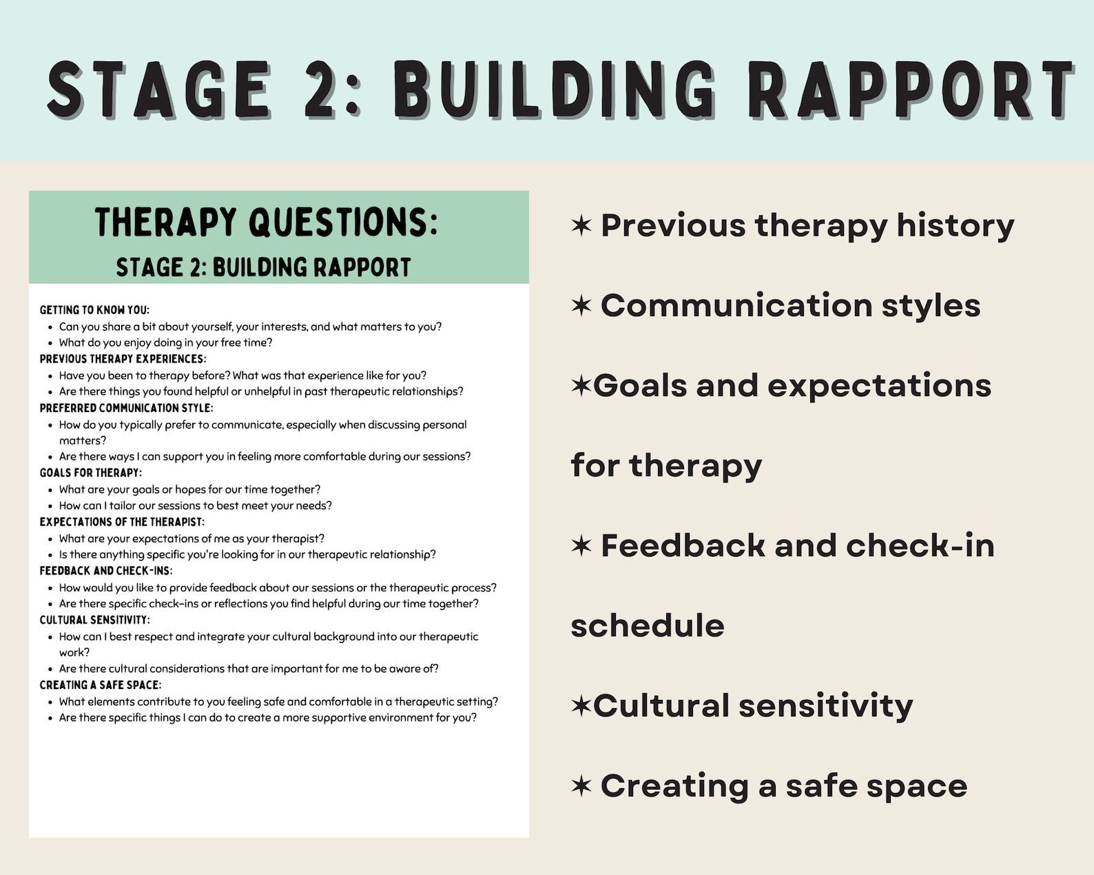 Therapy Questionnaire & Intervention Guide, Therapy Questions ...