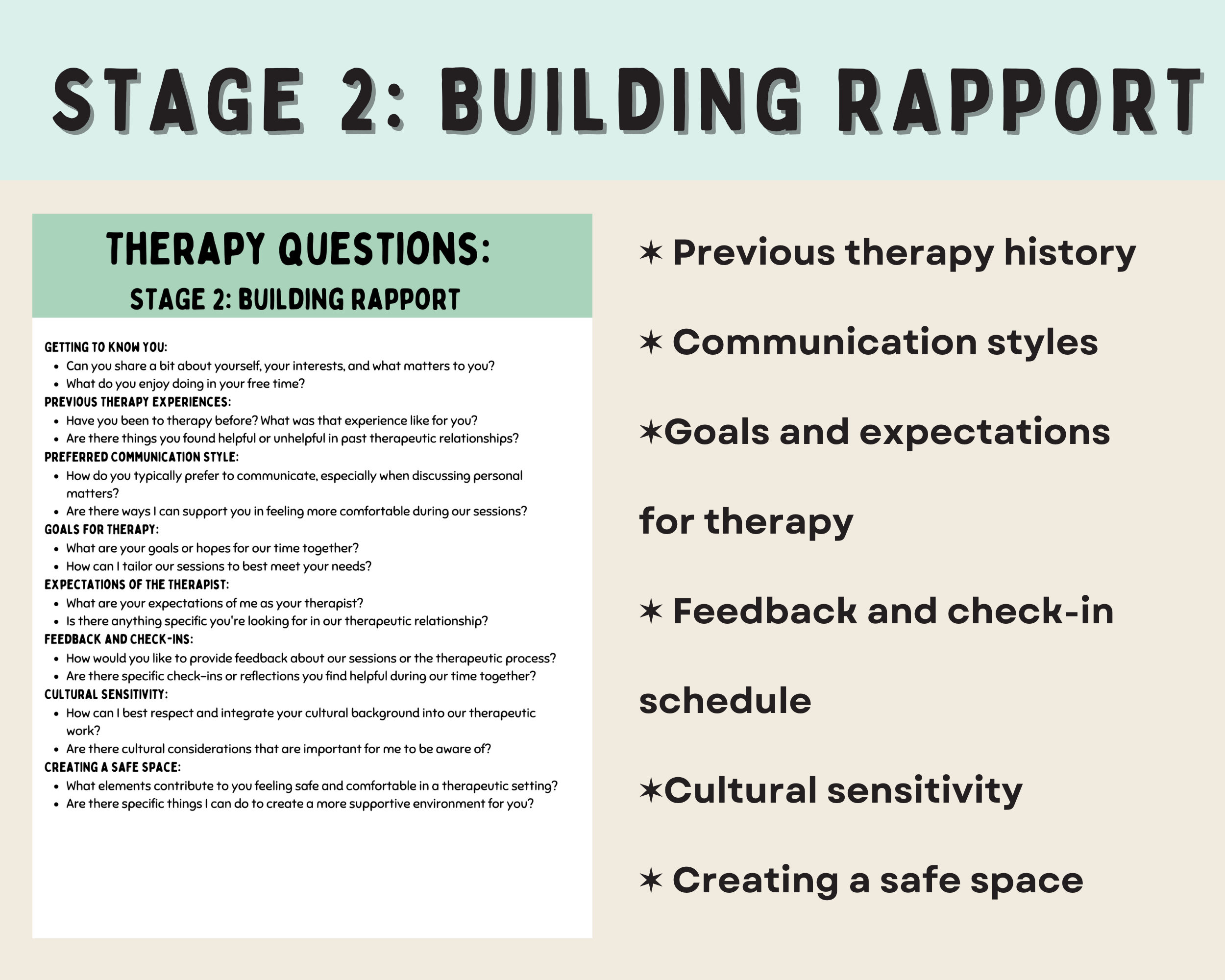 Therapy Questionnaire & Intervention Guide, Therapy Questions ...