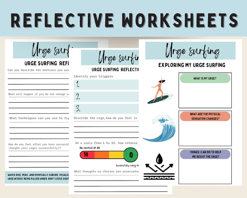 Urge Surfing Technique, Substance Use Worksheet, Addiction Therapy ...