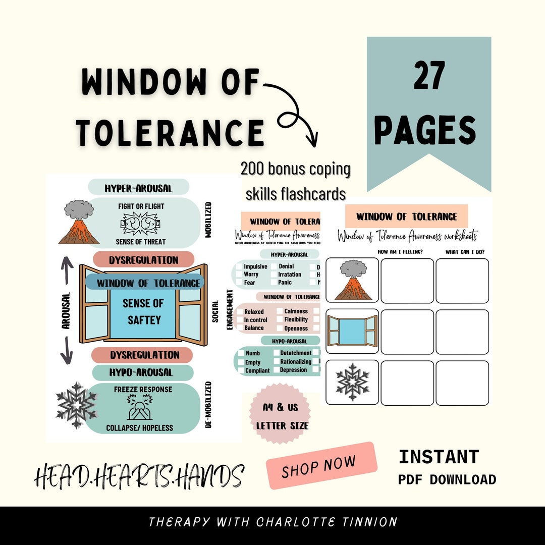 The Window of Tolerance Worksheets Arousal States Emotional - Etsy