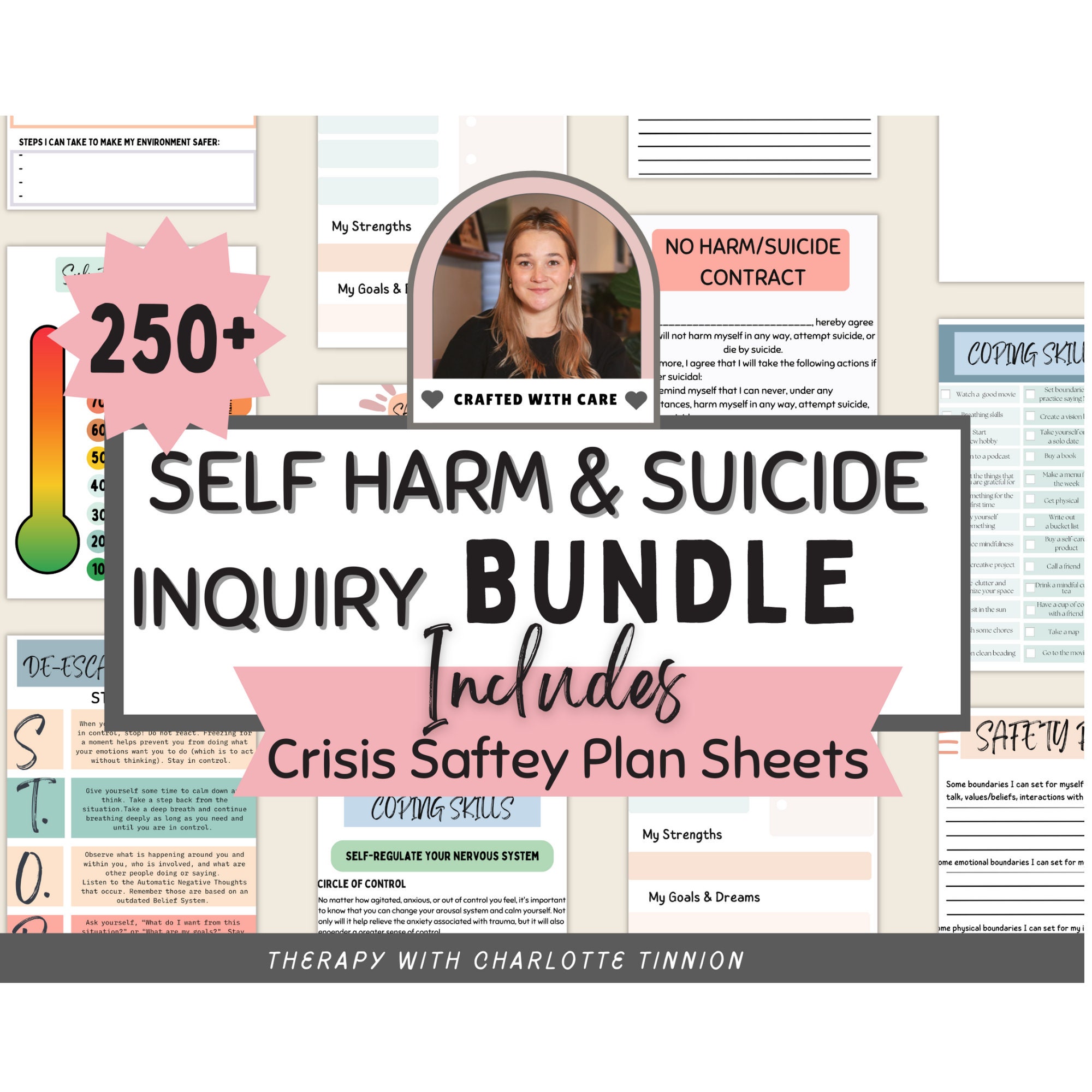 Trauma Therapy Worksheets Bundle, EMDR, PTSD, Safety Plan (800 Items ...