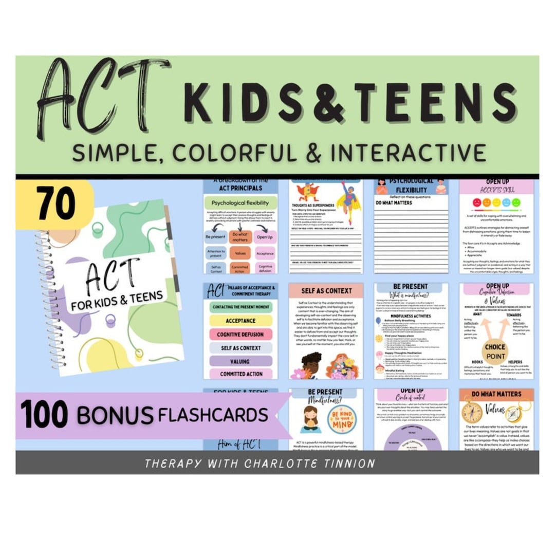 ACT for Teens Worksheets, Acceptance and Commitment Therapy Teens, ACT ...
