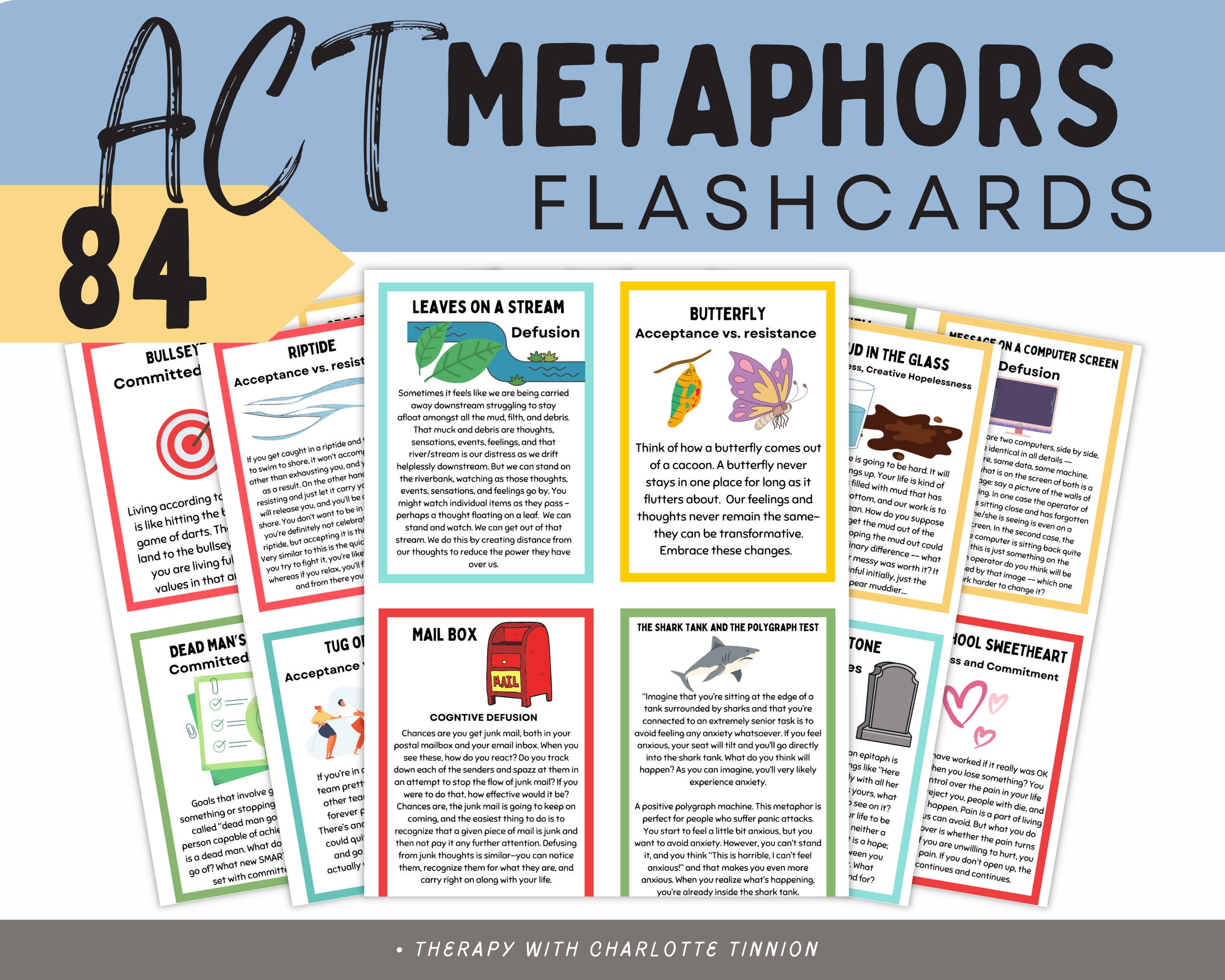 ACT Bundle, Acceptance Therapy, Acceptance and Commitment Therapy, Act Worksheets, Act Metaphors ...