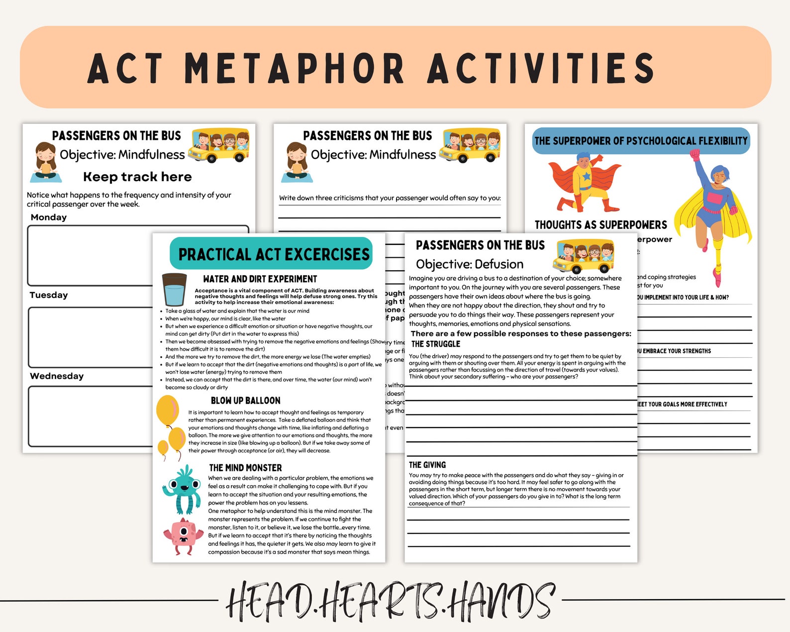 ACT Bundle, Acceptance Therapy, Acceptance and Commitment Therapy, Act ...