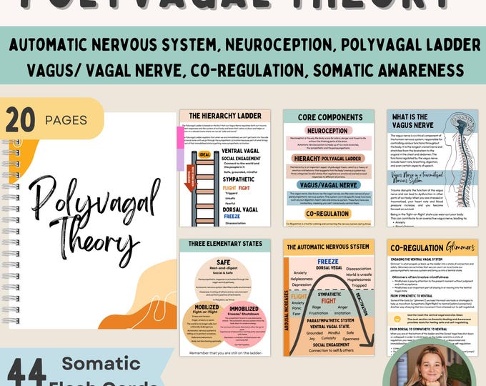 Polyvagal Theory Cheat Sheet, Nervous System Regulation Workbook, Emotional Regulation, Somatic ...