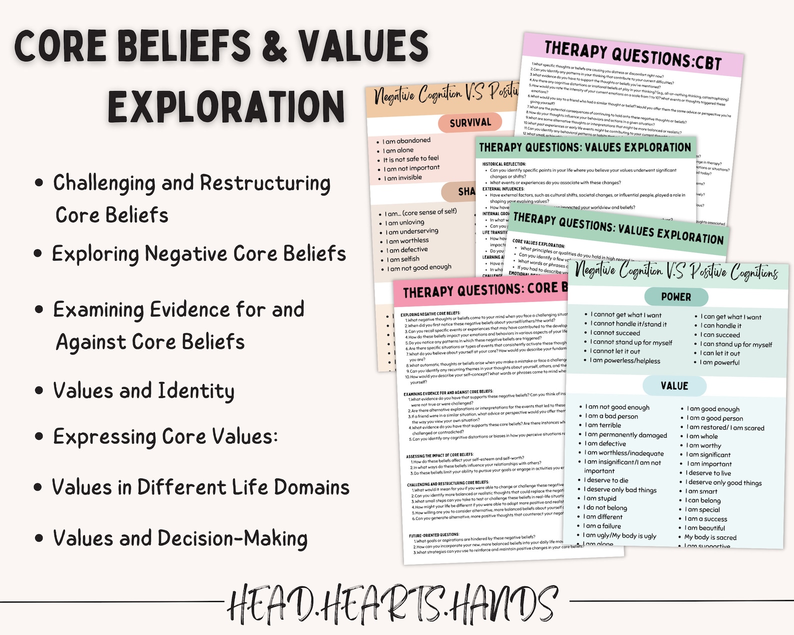 Core Beliefs and Values Exploration, CBT, Core Beliefs Work, Cognitive ...