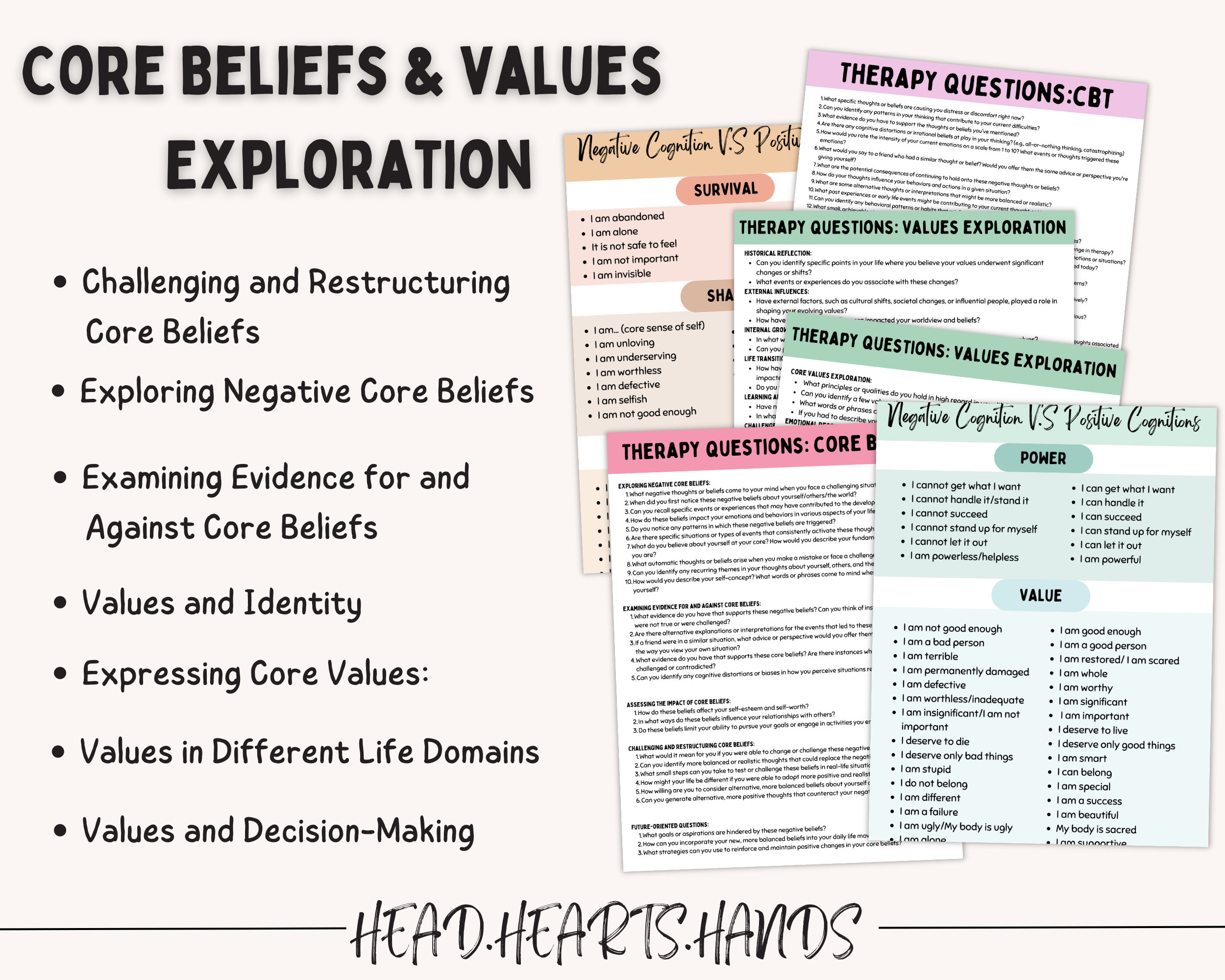 Core Beliefs and Values Exploration, CBT, Core Beliefs Work, Cognitive ...