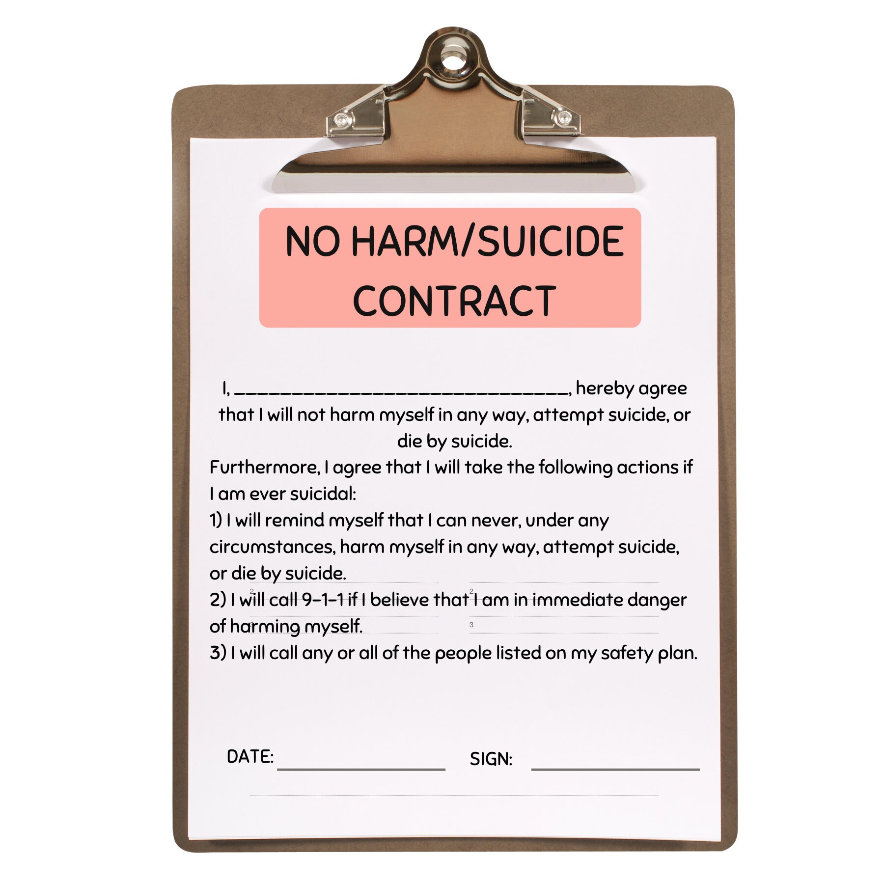 Suicide Risk Assessment Tool, Suicide Assessment Form, Crisis Safety ...