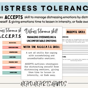 Distress Tolerance DBT Worksheets Bundle, Emotional Regulation (PDF ...