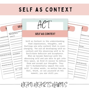 Acceptance and Commitment Therapy Worksheets, ACT Workbook, ACT Therapy ...