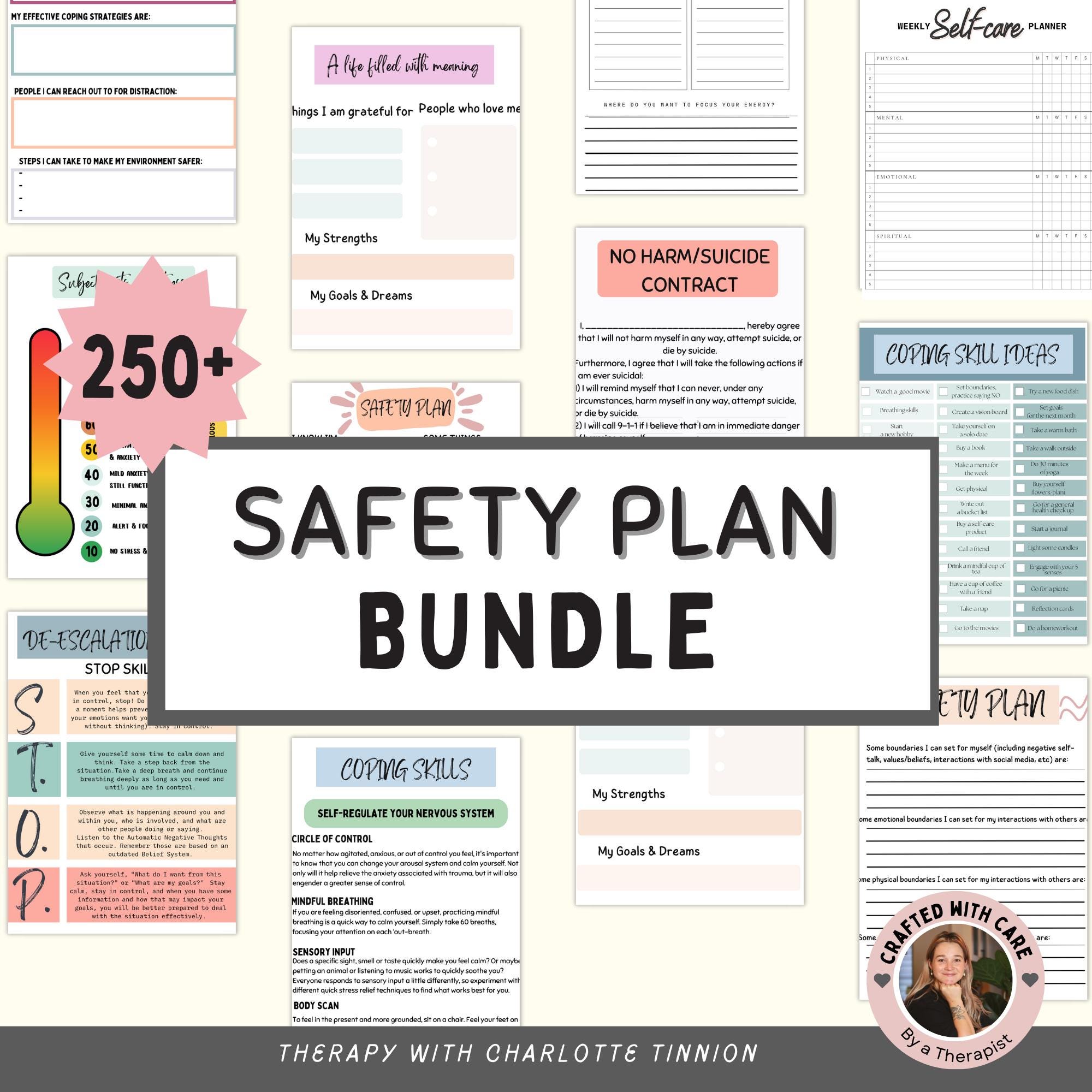 Safety Plan Bundle, Safety Plan Worksheets, Crisis Plan Workbook ...