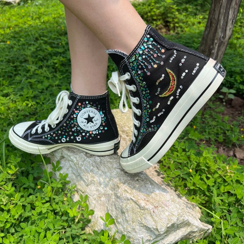 Embroidered Converse - Etsy