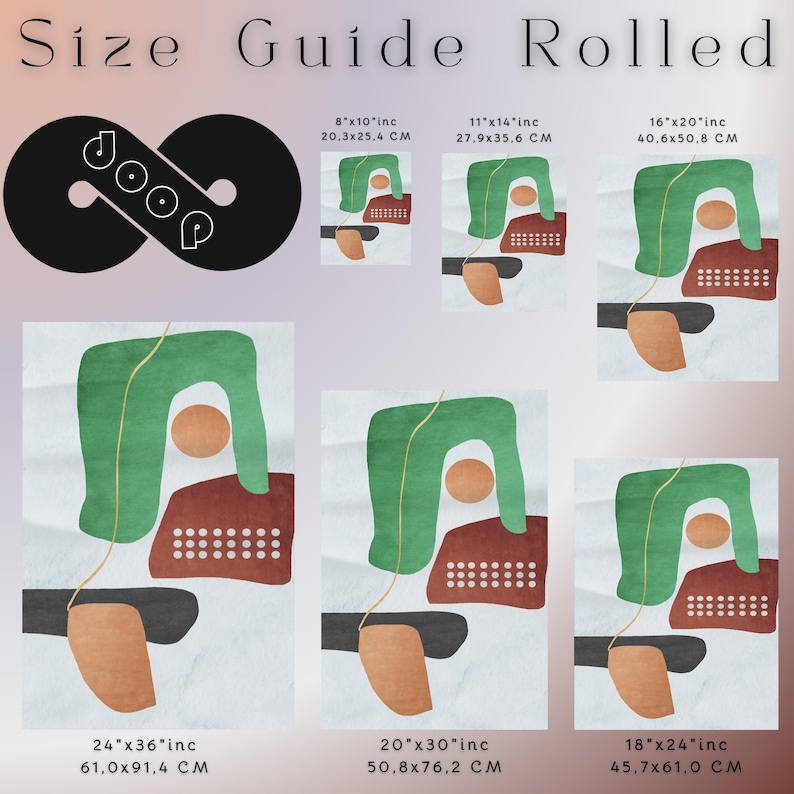 Abstract Shapes Wall Art Print, Mid Century Modern Aesthetic Decor ...