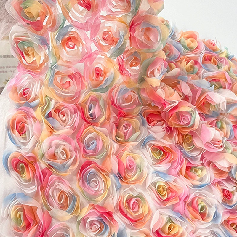 3D Flower Mesh Fabric,wedding Tulle Mesh Fabric,rose Fabric,wedding ...