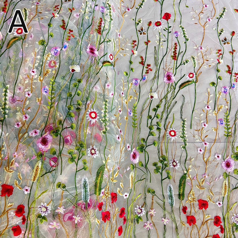 Flower Lace Fabric,wedding Tulle Mesh Fabric,embroidered Fabric,wedding ...