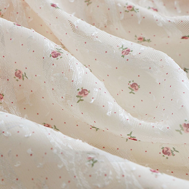 Flower Chiffon Fabric,apricot Fabric,floral Fabric,printed Fabric,soft ...