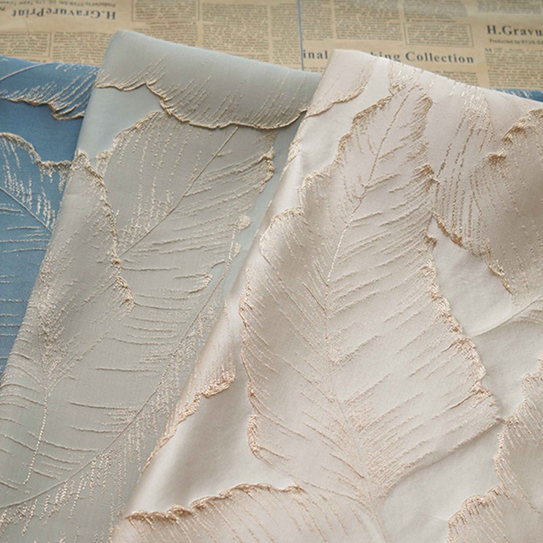 Blatt Jacquard Stoff,Designer Stoff,Blumen Stoff,Vintage Stoff,Weicher ...