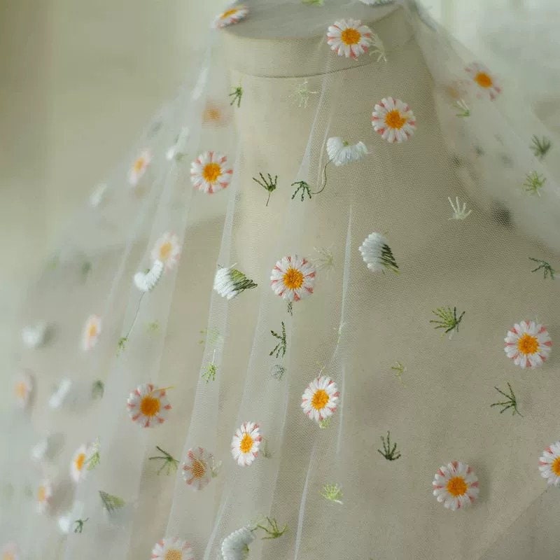 Flower Mesh Fabric,wedding Tulle Mesh Fabric,embroidered Flower Fabric ...