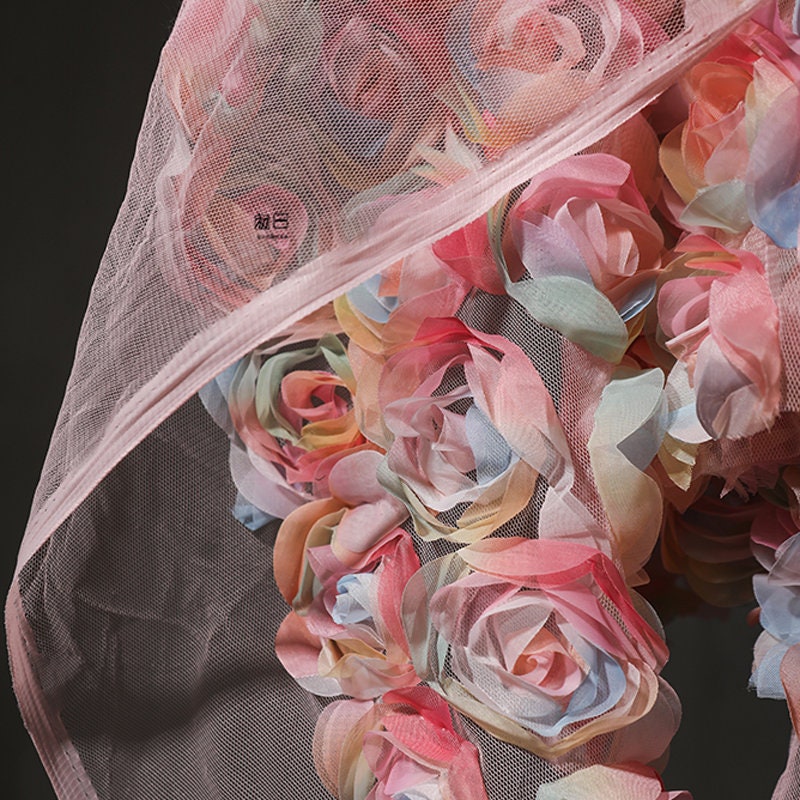 3D Flower Mesh Fabric,wedding Tulle Mesh Fabric,rose Fabric,wedding ...