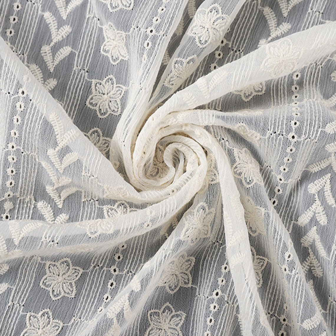 Flower Chiffon Fabric,white Chiffon Fabric,white Flowerembroidered ...