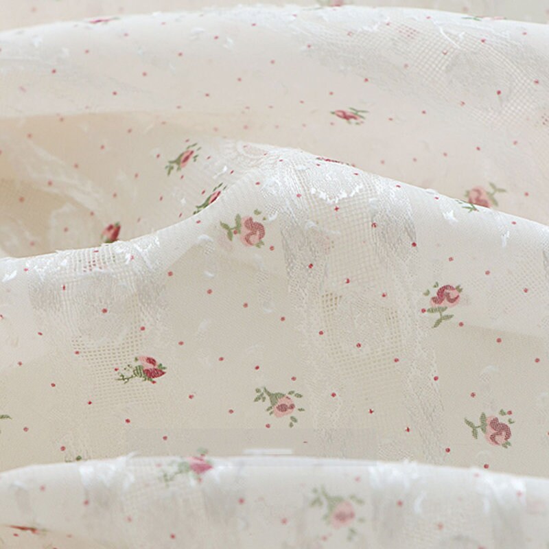 Flower Chiffon Fabric,apricot Fabric,floral Fabric,printed Fabric,soft ...