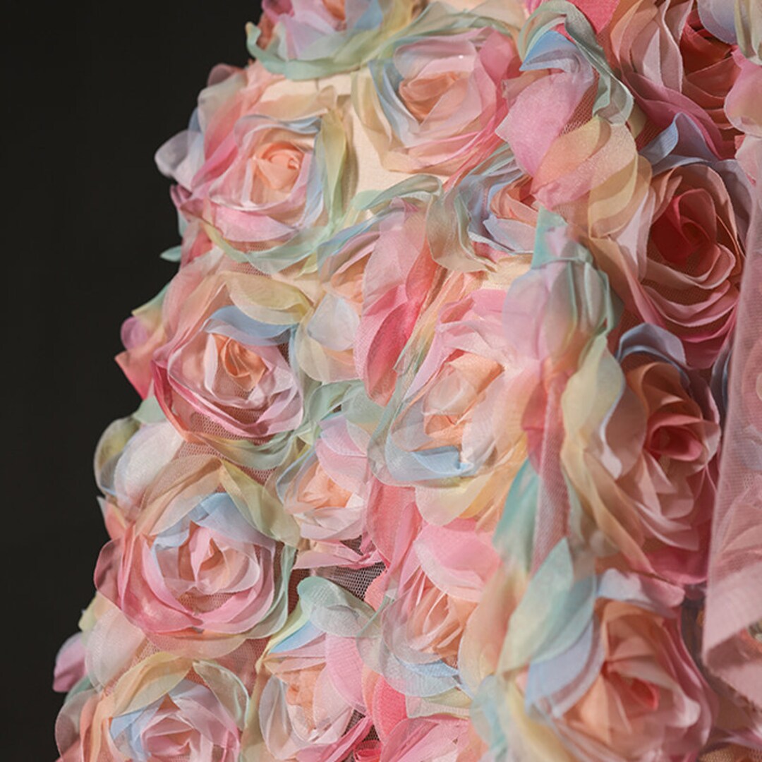 3D Flower Mesh Fabric,wedding Tulle Mesh Fabric,rose Fabric,wedding ...