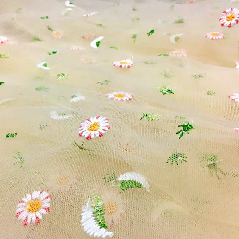Daisy Lace Fabric,Hochzeit Tüll Mesh-Gewebe,Bestickter Stoff,Hochzeits ...