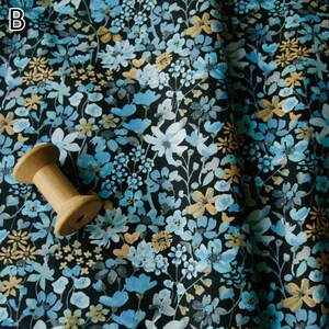 Blue Cotton Fabric,pillow Fabric,floral Fabric,printed Cotton Fabric ...