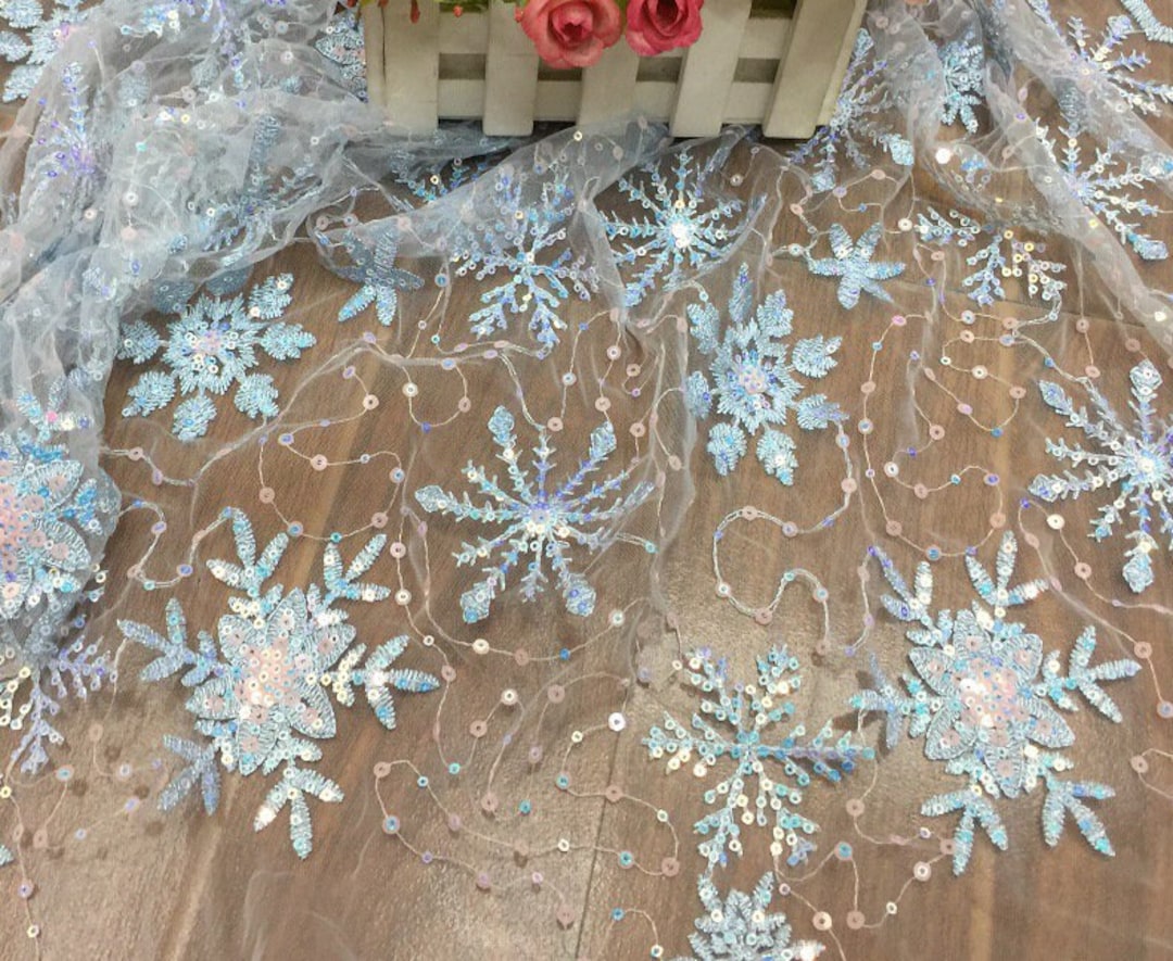 Snowflake Lace Fabric,sequin Lace Fabric,wedding Tulle Mesh Fabric ...