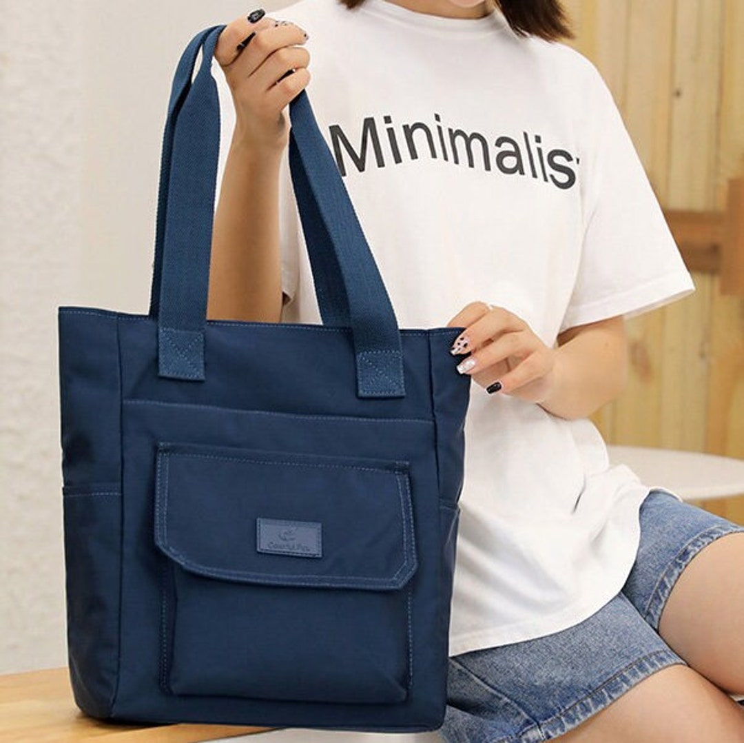 Personalised Nylon Tote Bagtote Bag With Zipperminimalist - Etsy