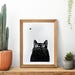 Black Cat Linocut Print, Hunting Fly Art, Signed Handmade Artwork - Etsy