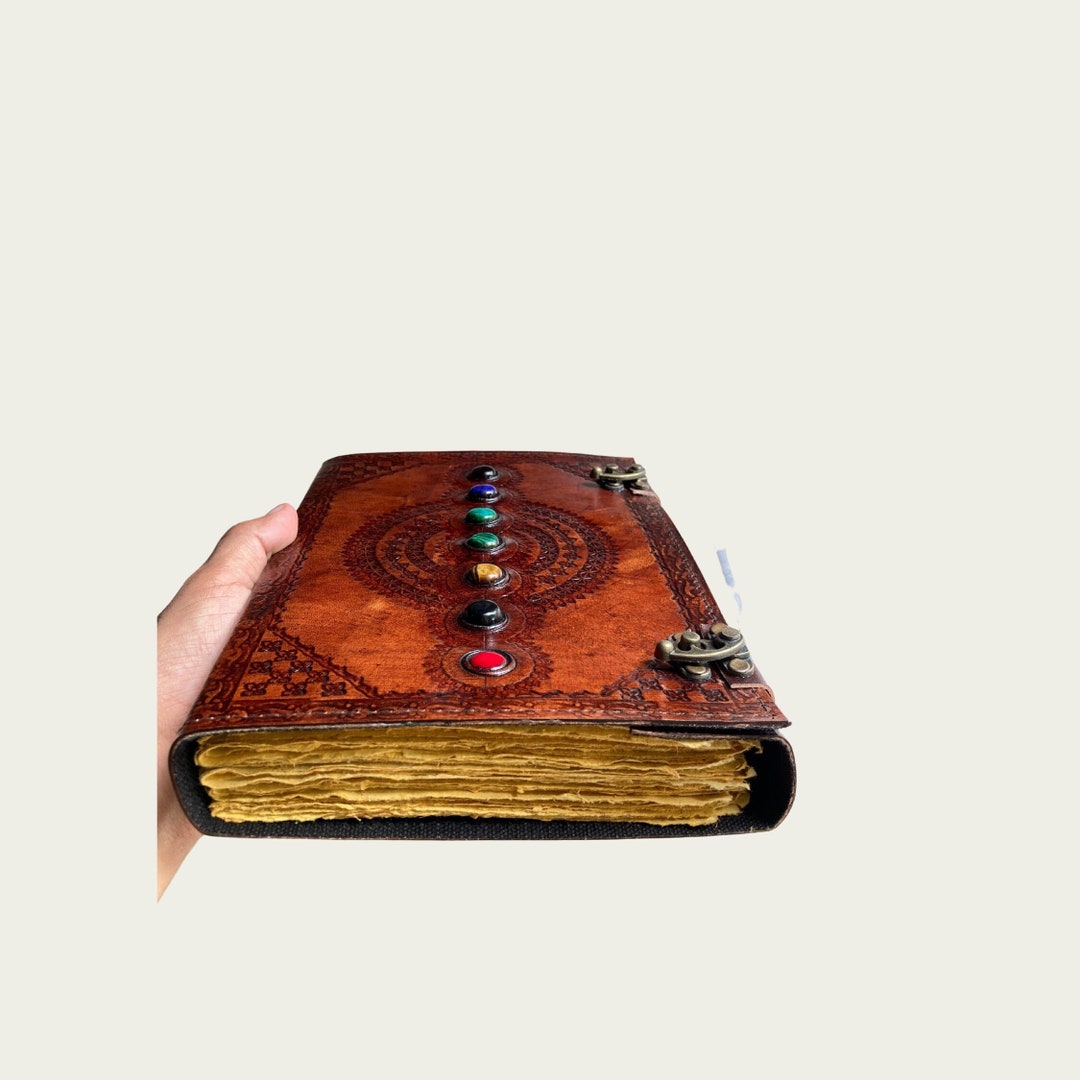 Buy Handmade Leather Journal With Free Personalized Bookmark, Seven ...