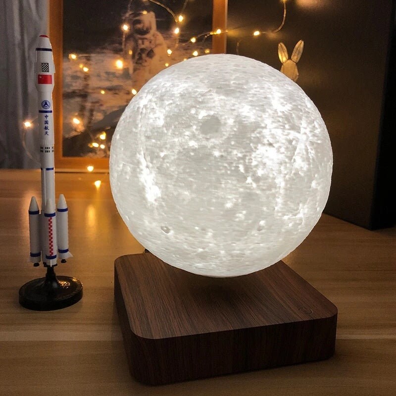 Creative 3D Magnetic Levitation Moon Lamp, Night Light Rotating Led ...