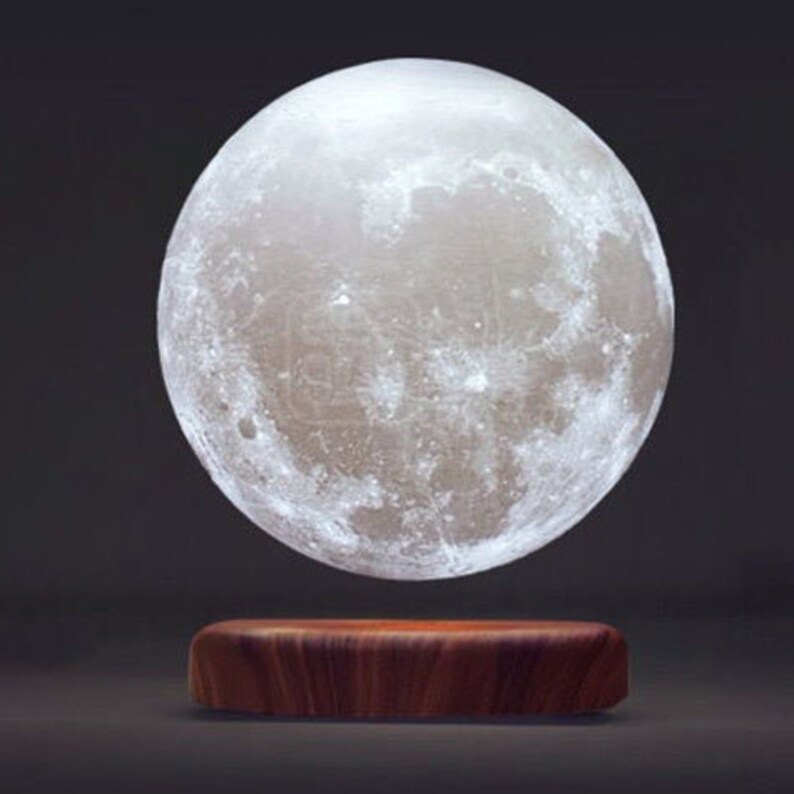 Creative 3D Magnetic Levitation Moon Lamp, Night Light Rotating Led ...