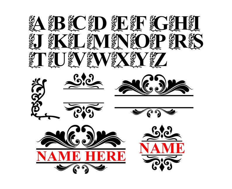 3 Superb Split Monograms SVG Cut File Bundle Commercial Use Instant and ...