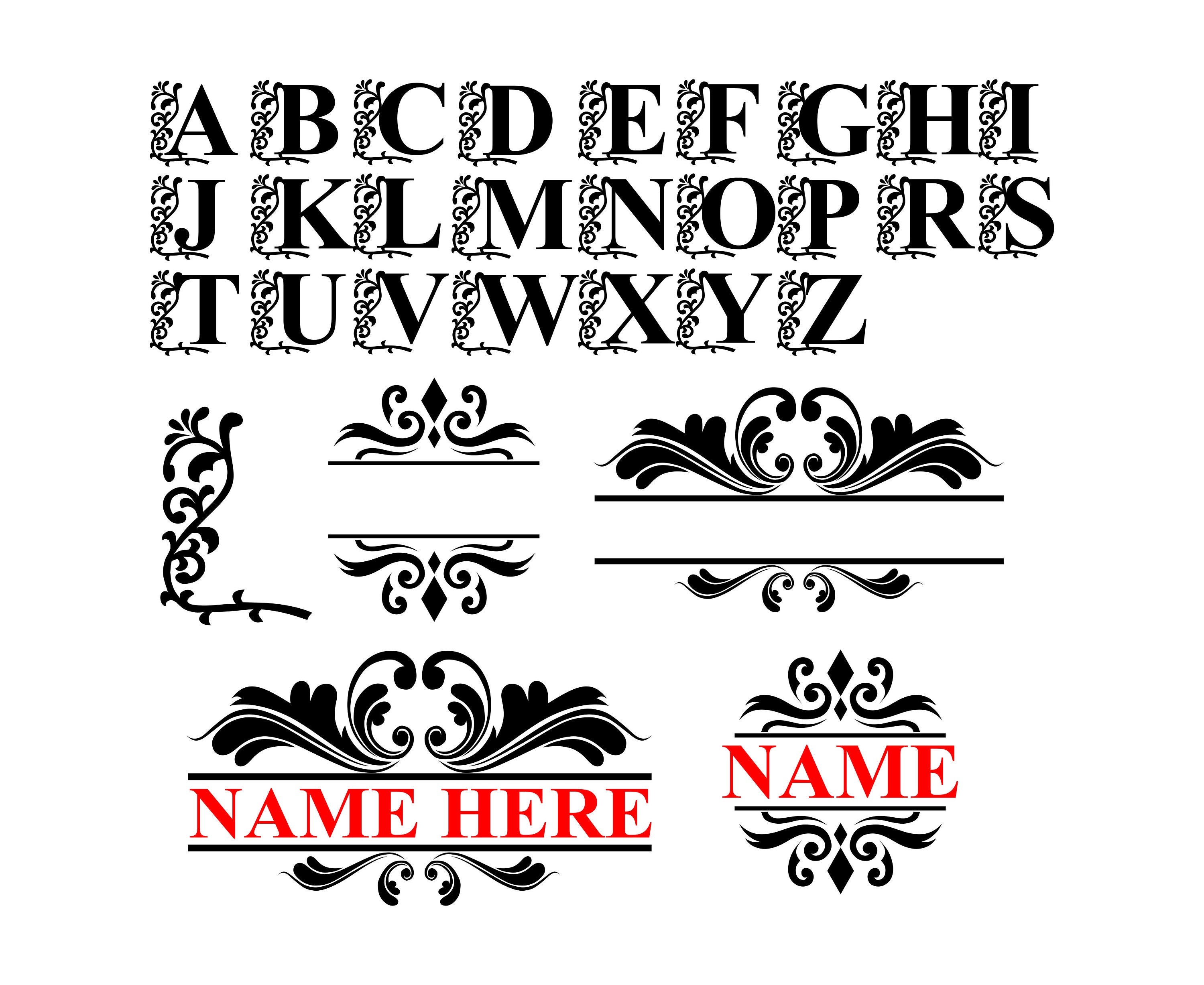 3 Superb Split Monograms SVG Cut File Bundle Commercial Use Instant and ...