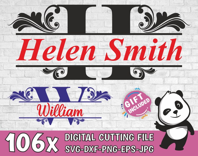 Split Monogram Letters SVG Alphabet, Individual Files Png, Split Svg ...