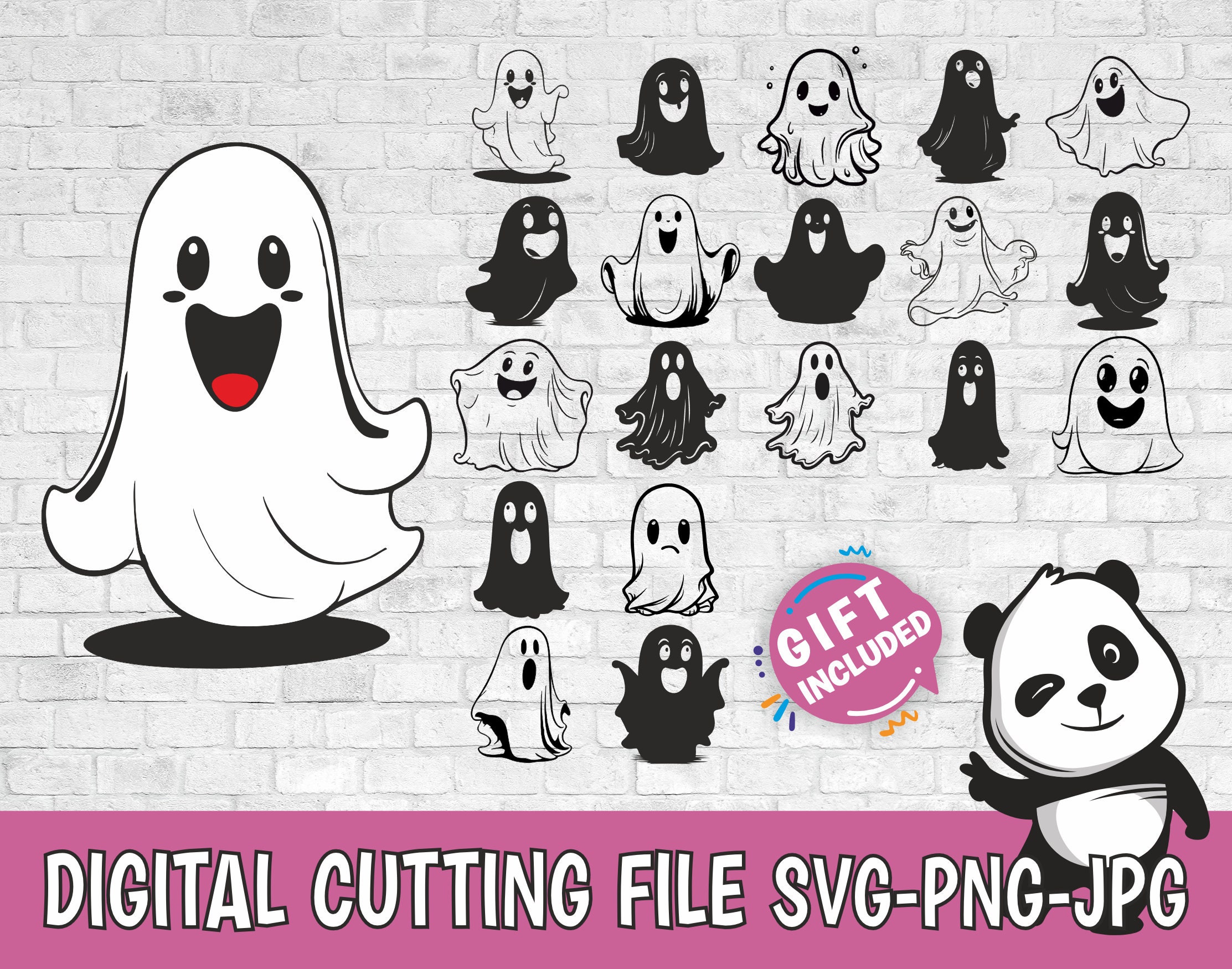 Ghost Svg, Cute Ghost Bundle Clipart, Spooky Season Svg, Ghost Outline ...