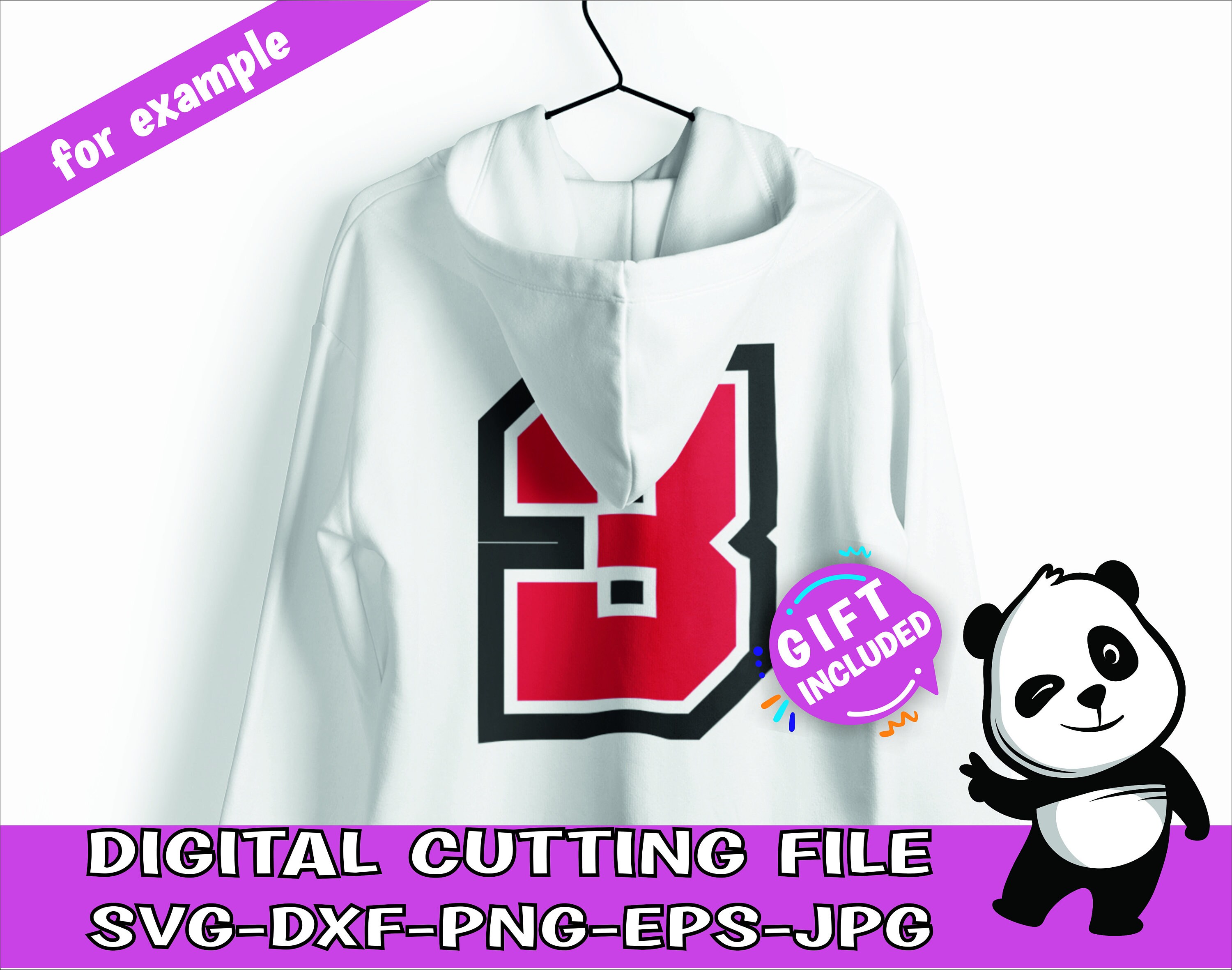Jersey Number Template Black Bold/red SVG Cut File | Commercial Use ...
