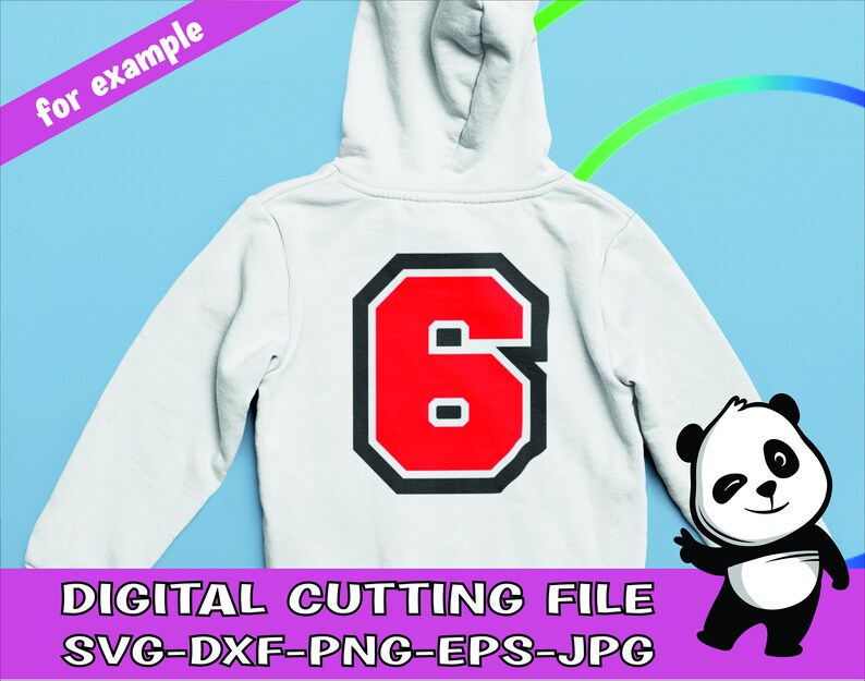 Jersey Number Template Black Bold/red SVG Cut File | Commercial Use ...