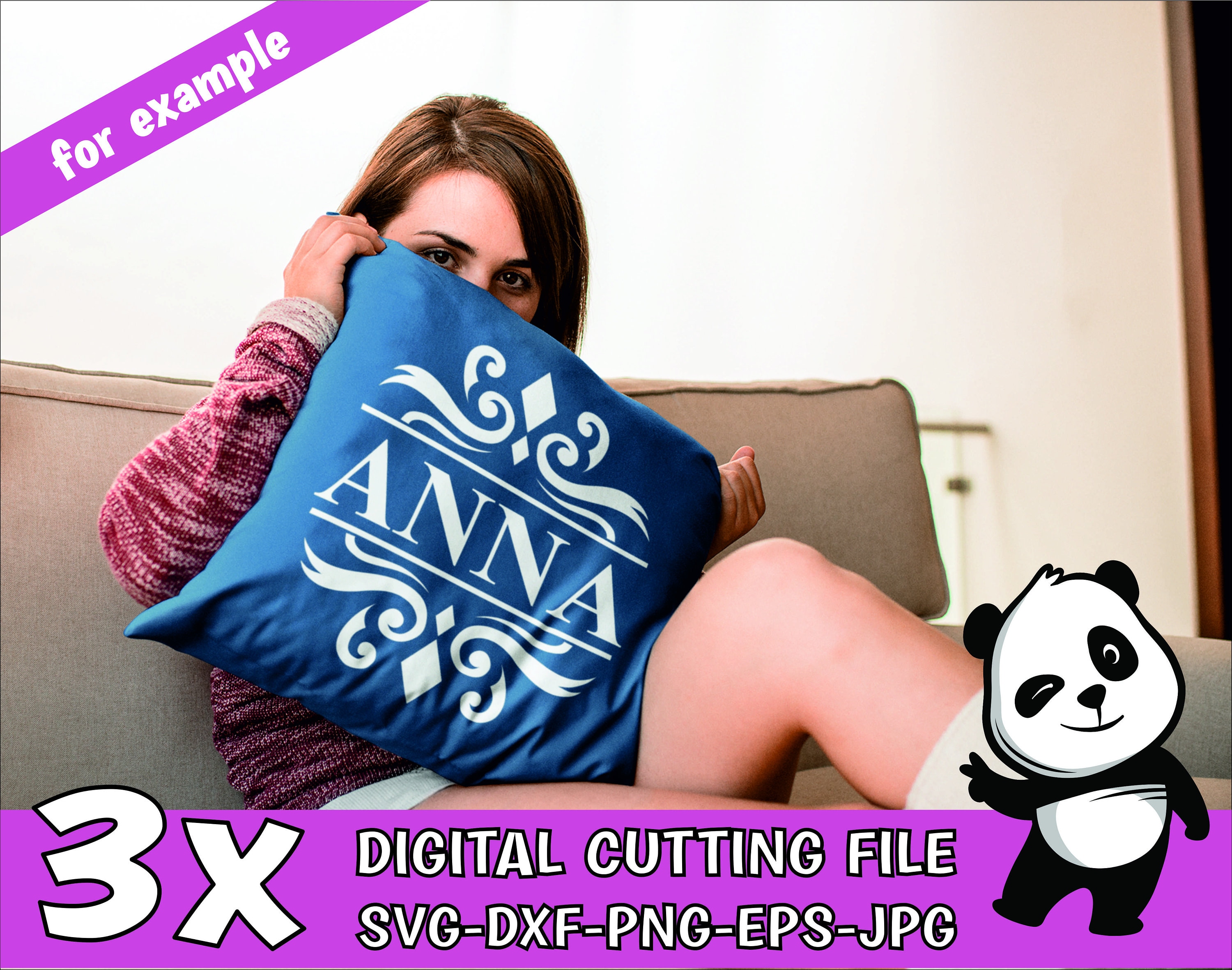 3 Superb Split Monograms SVG Cut File Bundle Commercial Use Instant and ...