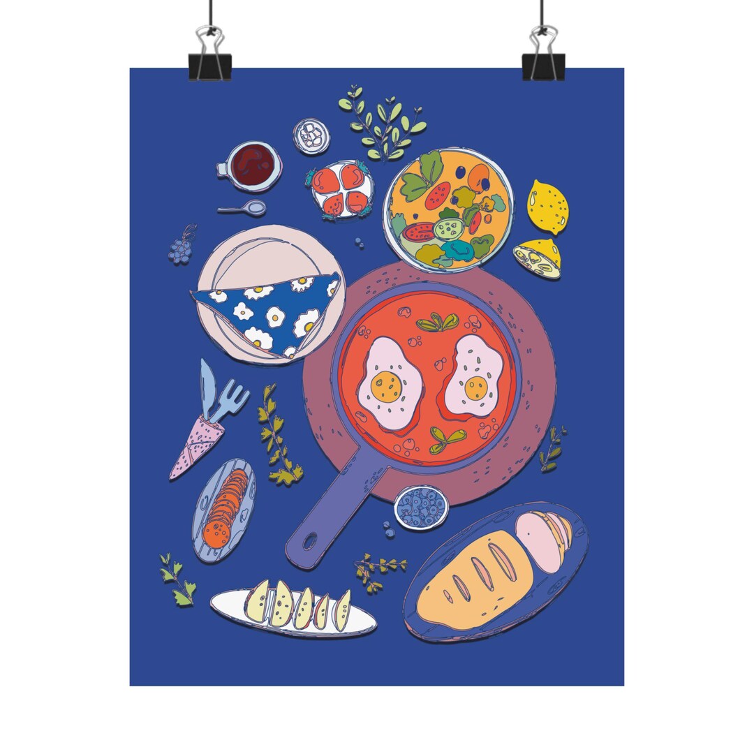 Vertical Poster, Meal Illustration, Cozy Home Print, Matte Poster Print ...